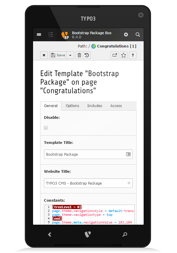 Congratulations - TYPO3 CMS - Introduction Package